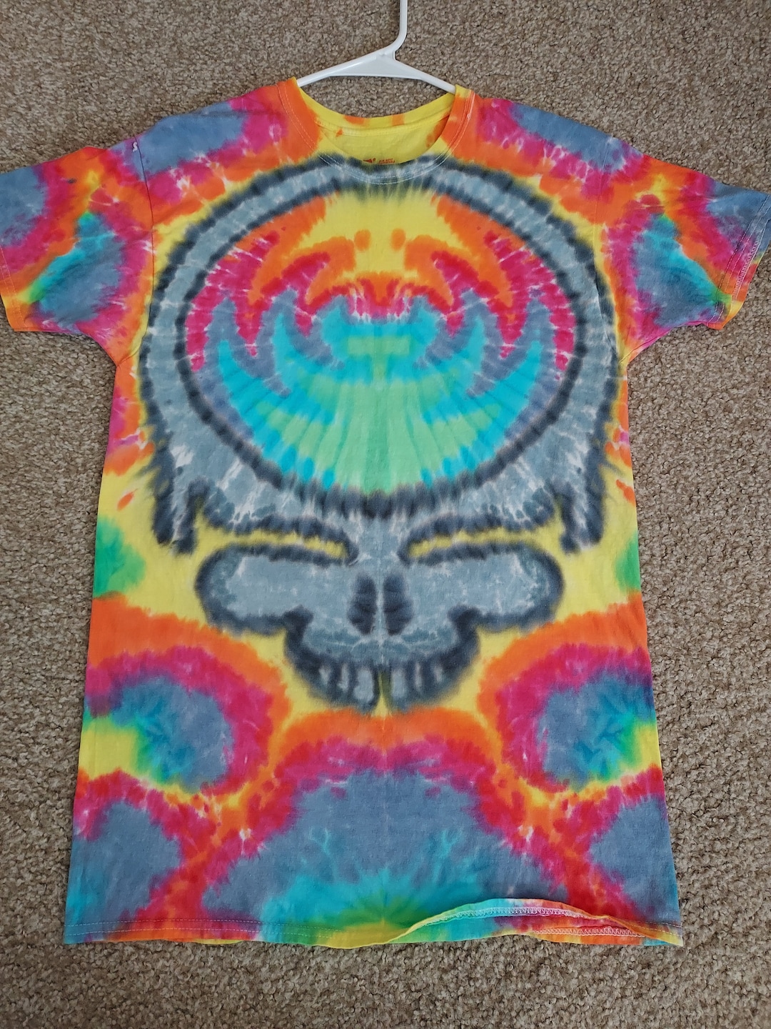 Trippy Rainbow Tie-dye Grateful Dead Stealie Skull Shirt Medium T-shirt ...