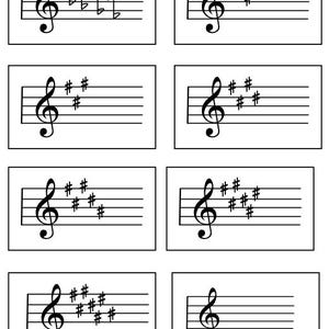 Key Signature Flashcards - Etsy