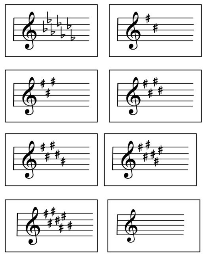 Key Signature Flashcards - Etsy