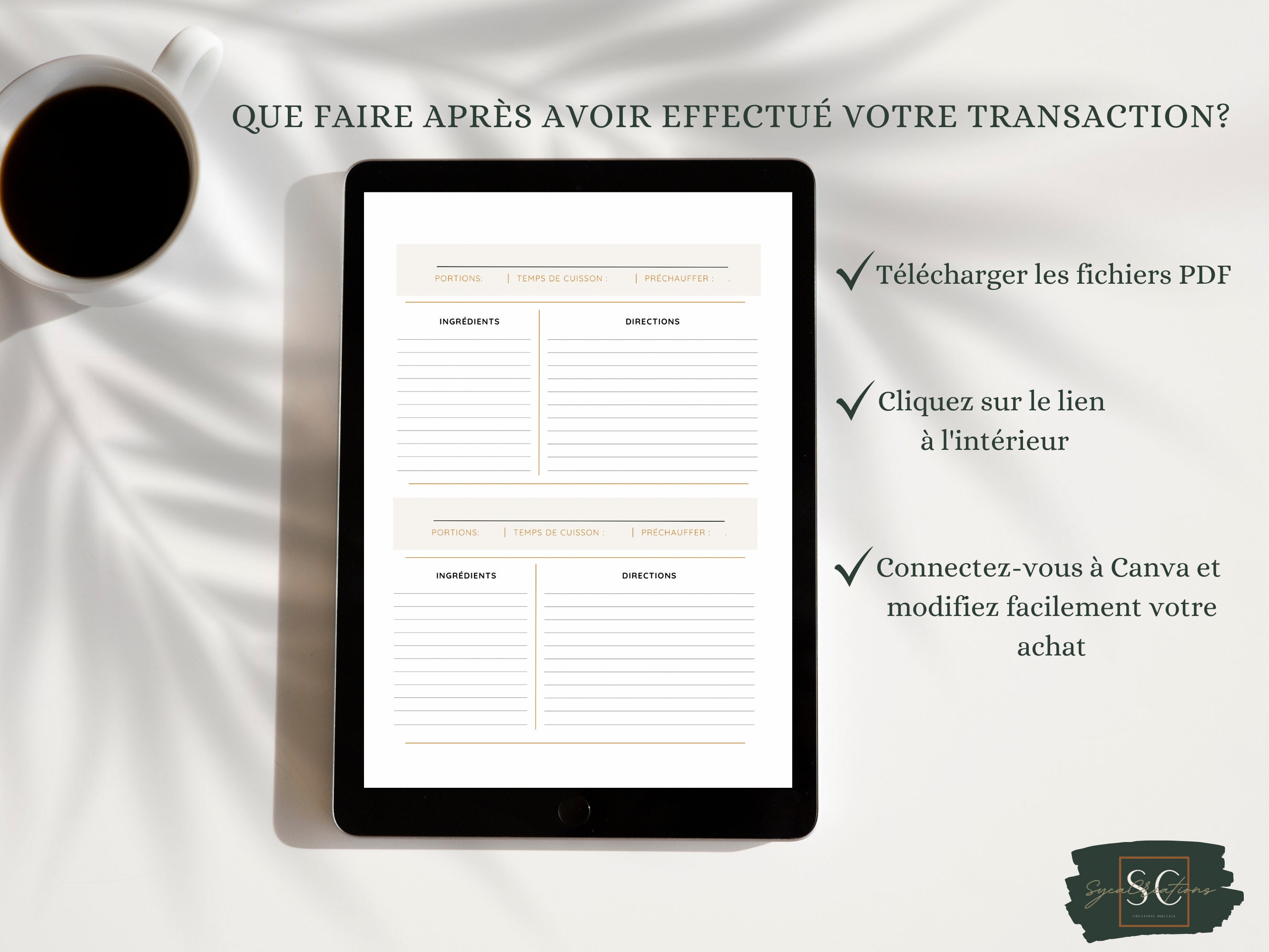 Recipe Sheet Template, Printable Recipe, Digital Recipe Sheet, Canva ...