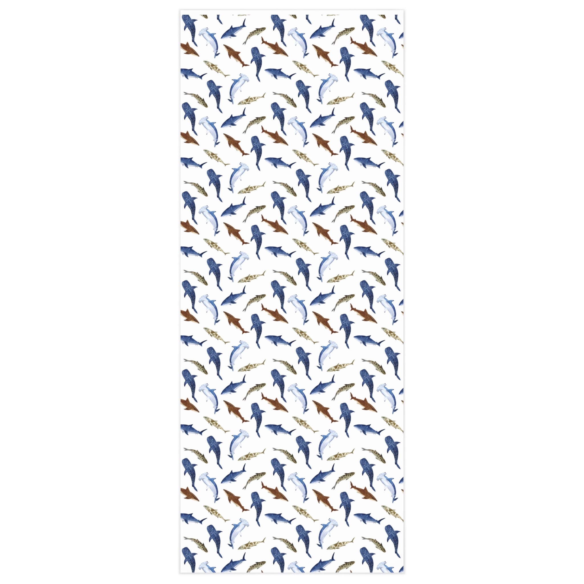 Shark Wrapping Paper Roll Present Wrapping Kids Wrap Birthday Ocean ...