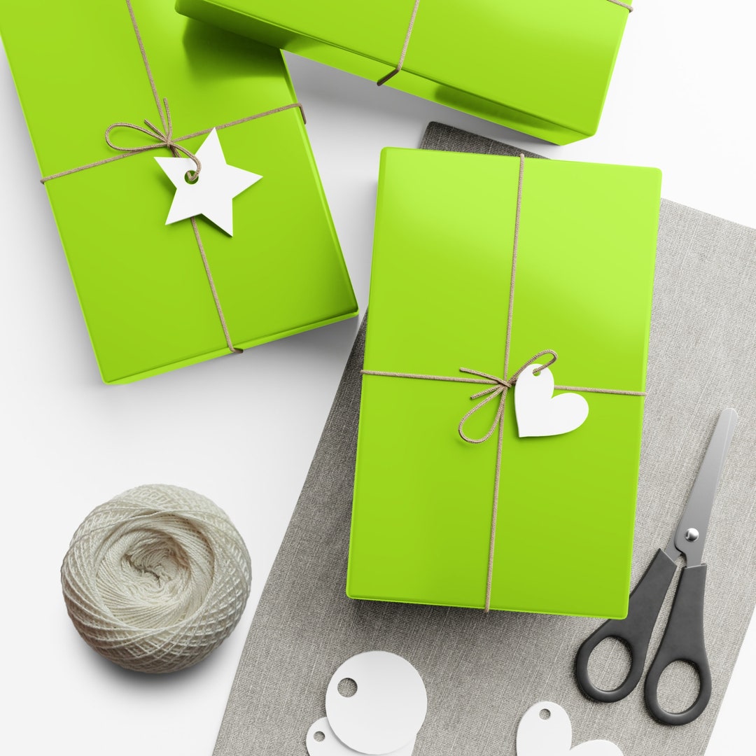 Lime Green Wrapping Paper Rolls Plain Birthday Wrapping Paper Christmas ...