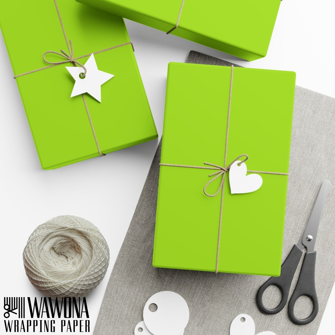 Lime Green Wrapping Paper Rolls Plain Birthday Wrapping Paper Christmas ...