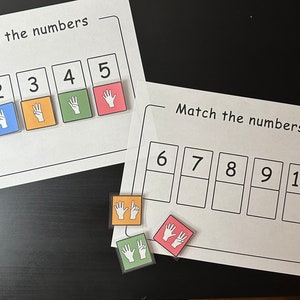 Number Matching Puzzle - Count 1 to 10 Preschool Homeschool or ...