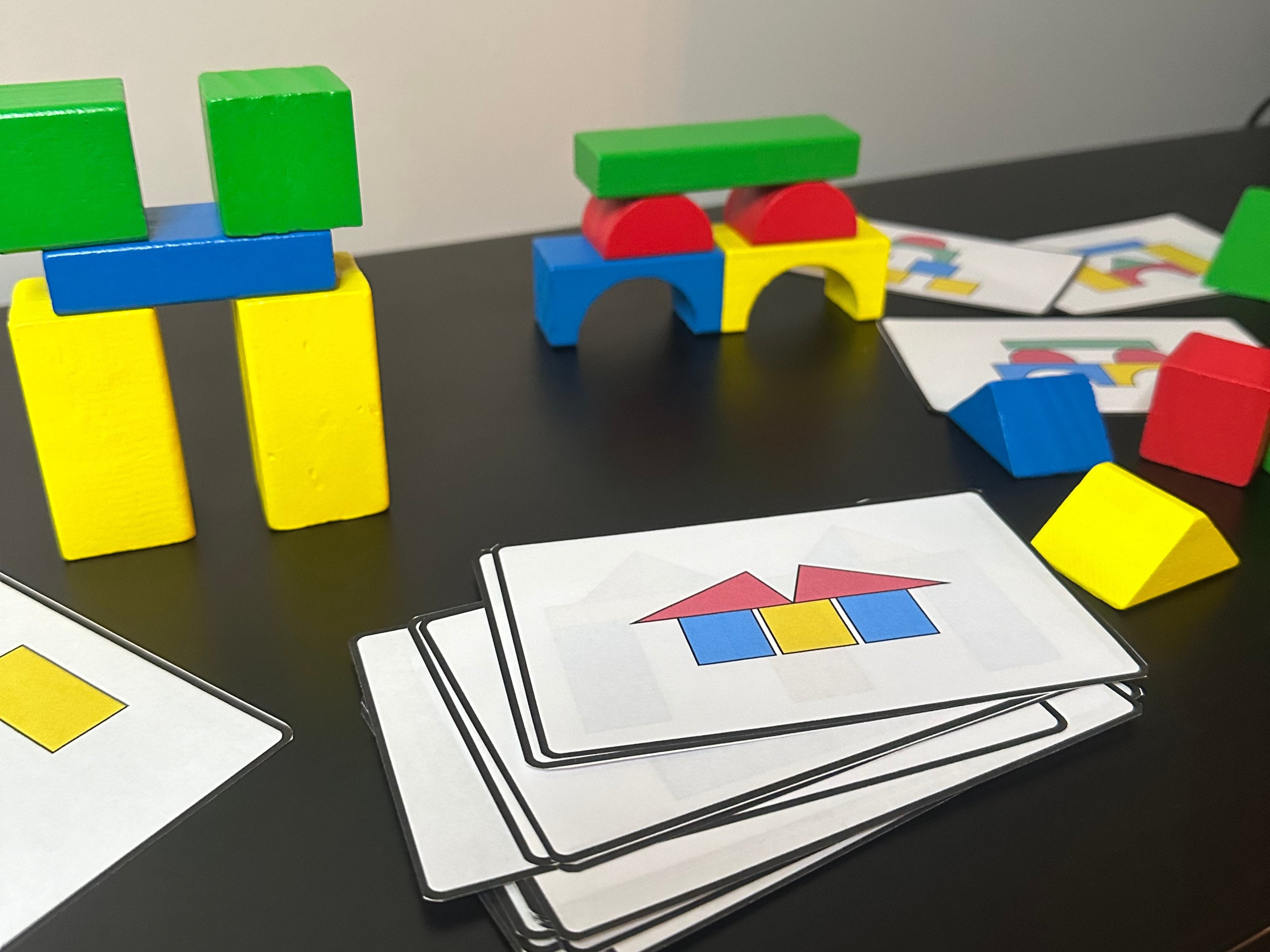 Wooden Block Flashcards - Building Blocks - Patterns, Shapes, Colors ...