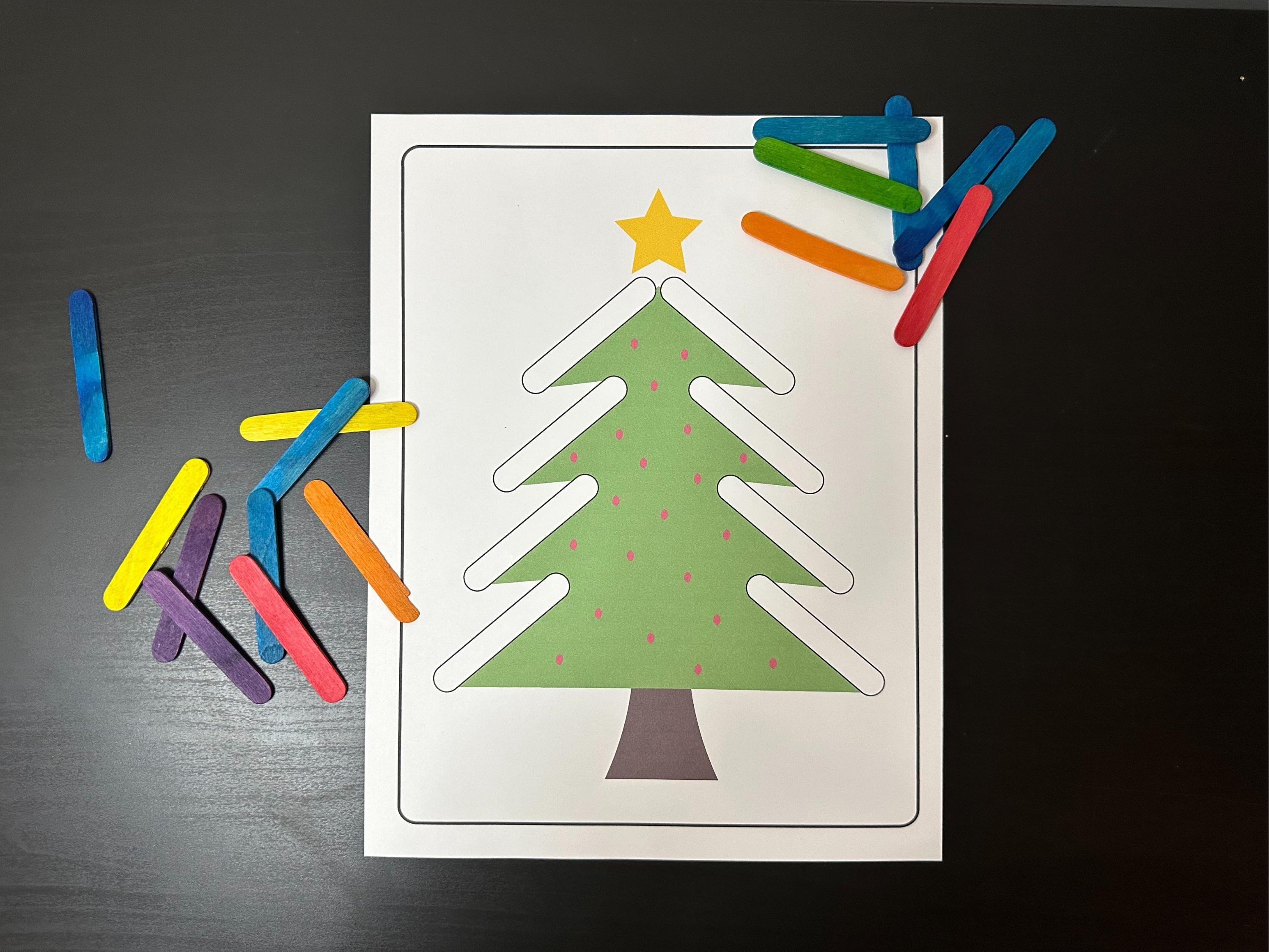 Christmas Tree Popsicle Stick Activity - Winter Activity for Kids ...