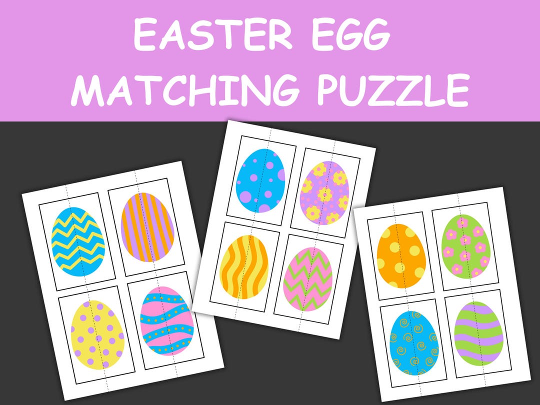 Easter Egg Matching Puzzle - Preschool Homeschool or Kindergarten ...