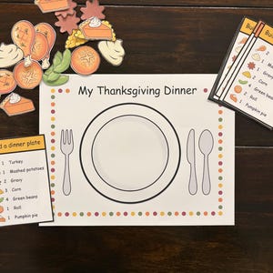Build a Meal - Thanksgiving - Fall Activity - Toddlers Printable Lesson ...