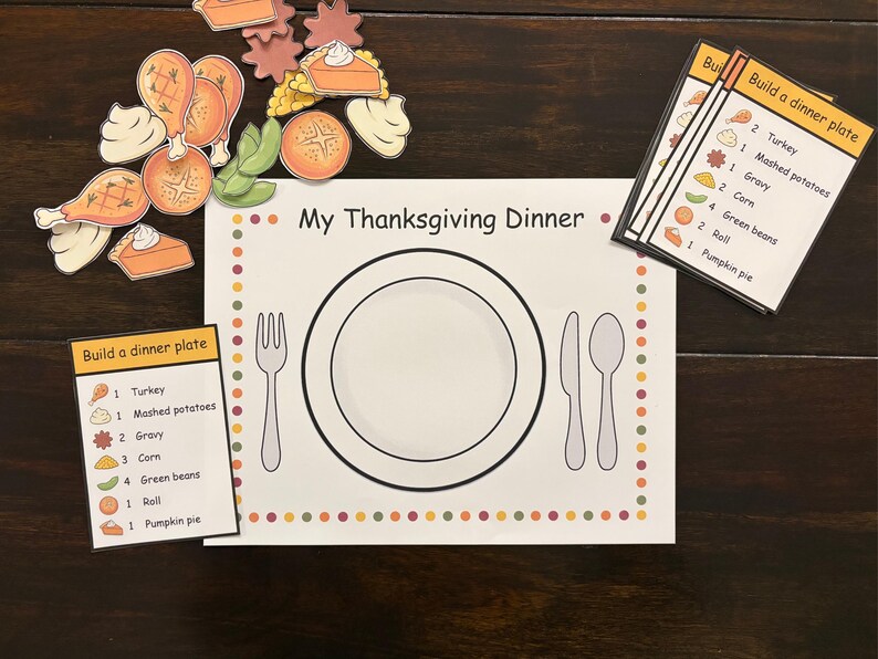 Build a Meal - Thanksgiving - Fall Activity - Toddlers Printable Lesson ...