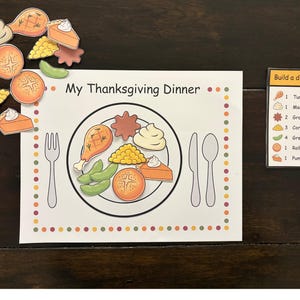 Build a Meal - Thanksgiving - Fall Activity - Toddlers Printable Lesson ...