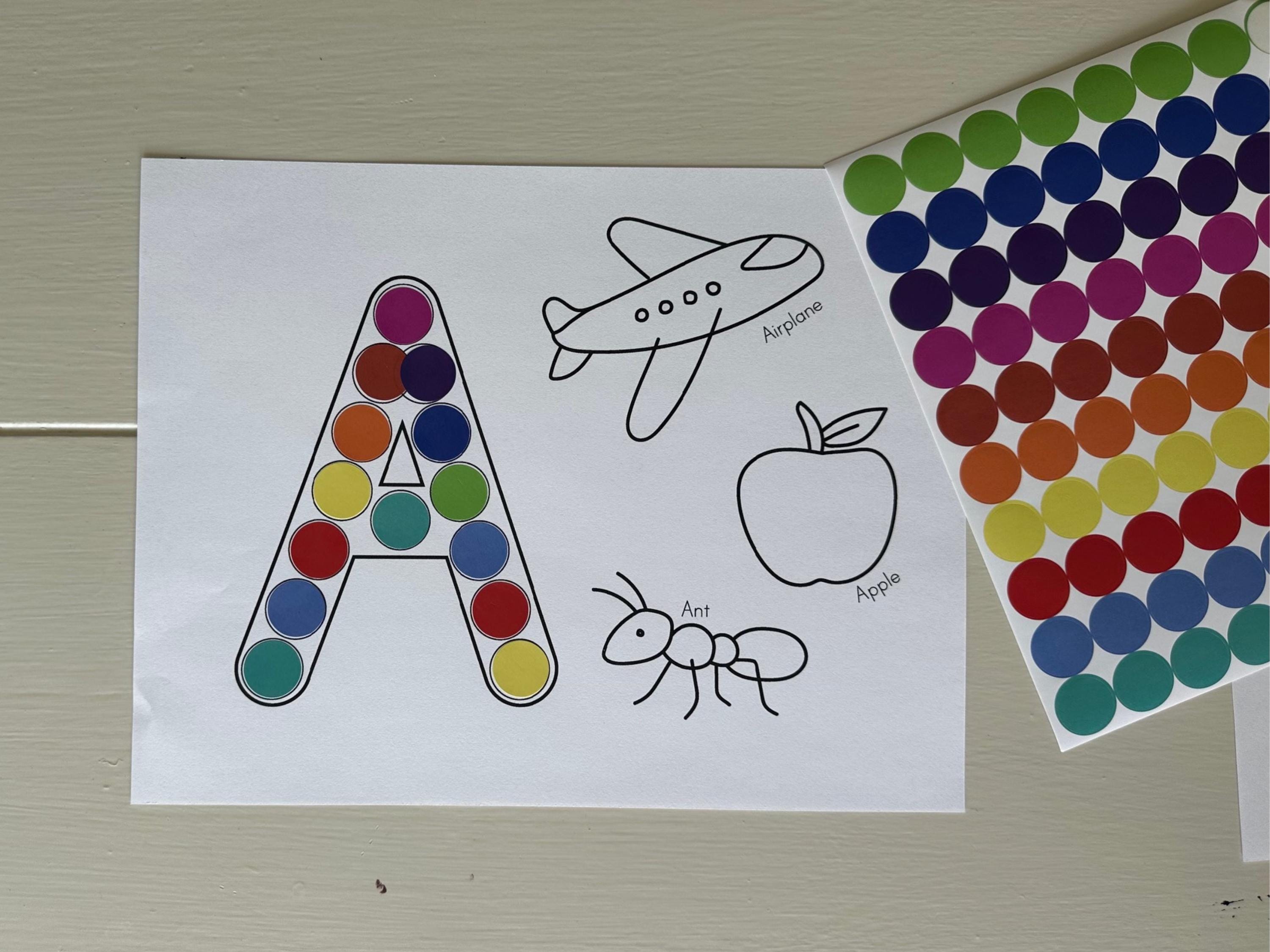 Alphabet Dot Sticker Art Activity - Dot Markers - Preschool Homeschool ...