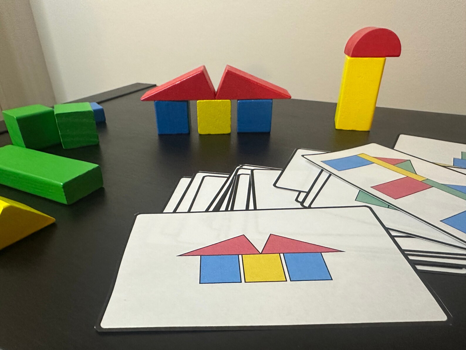 Wooden Block Flashcards - Building Blocks - Patterns, Shapes, Colors ...