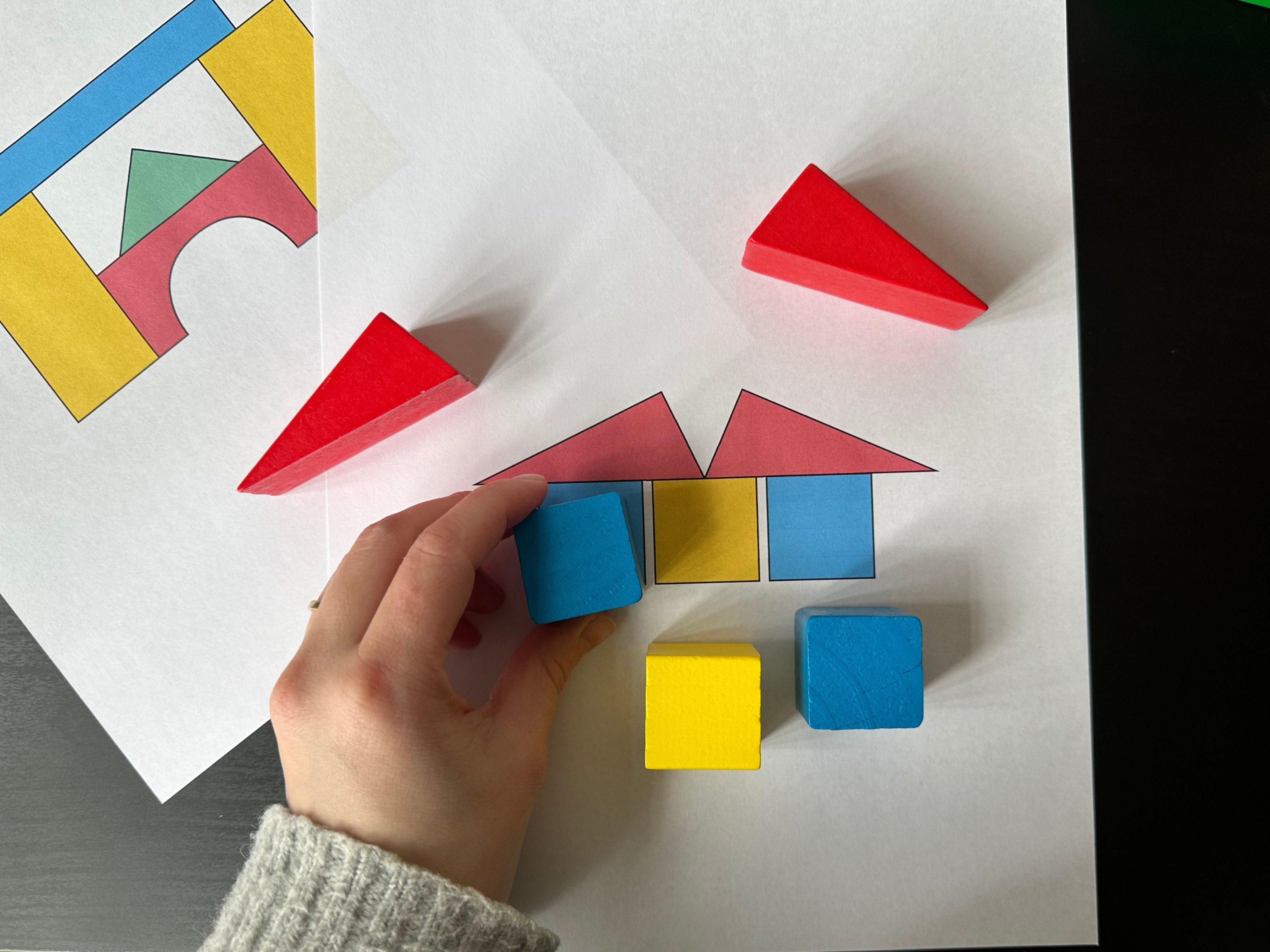 Wooden Block Matching Puzzle - Building Blocks - Patterns, Shapes ...