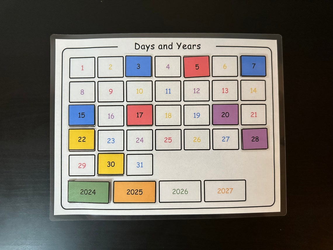 Today Is... Calendar for Circle Time, Preschool, Homeschool - Days of ...