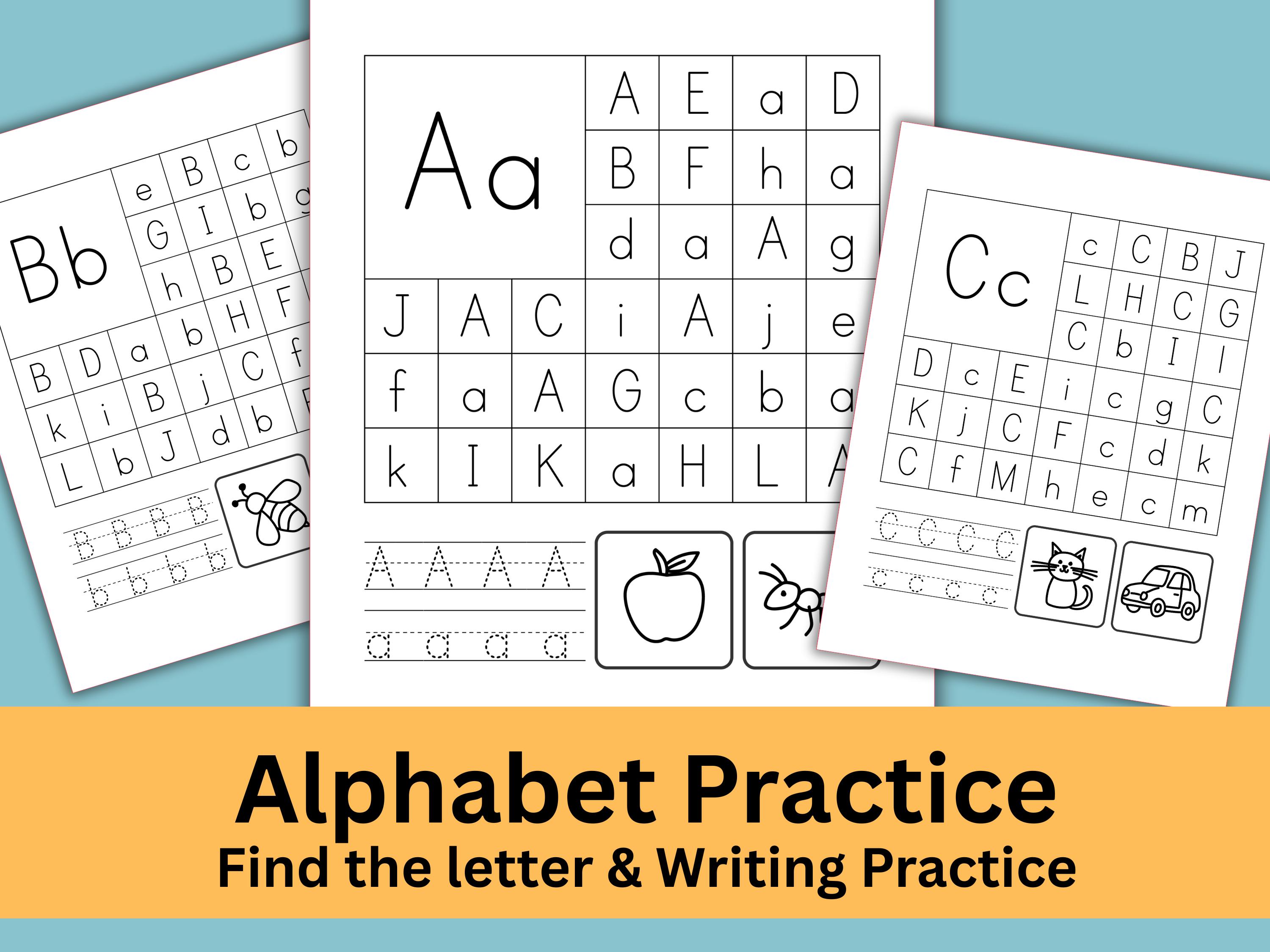 Alphabet Letter Recognition Worksheets – ABC Writing Practice & Find ...