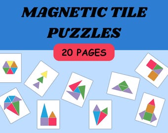 Magnetic Tile Puzzle Sheets, Printable, Magnatile Picasso Tile, Puzzle ...