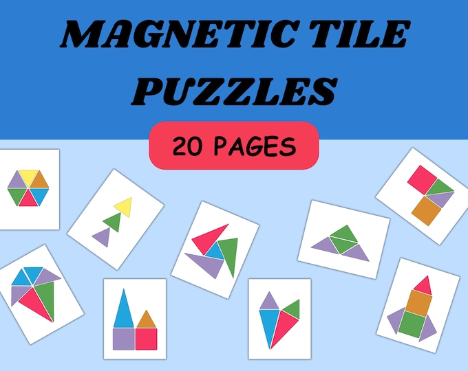 Magnetic Tiles Templates, Magnet Tile Pattern, Activity Card Puzzles ...