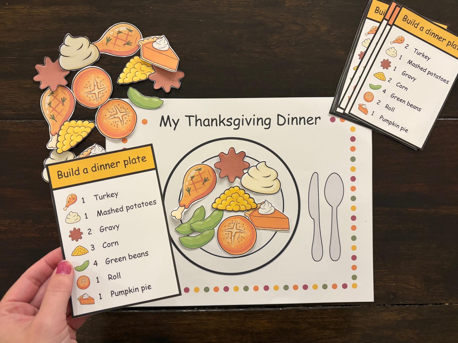 Build a Meal - Thanksgiving - Fall Activity - Toddlers Printable Lesson ...