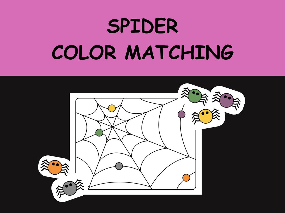 Halloween Color Match Activity - Printable Spiderweb Activity for ...