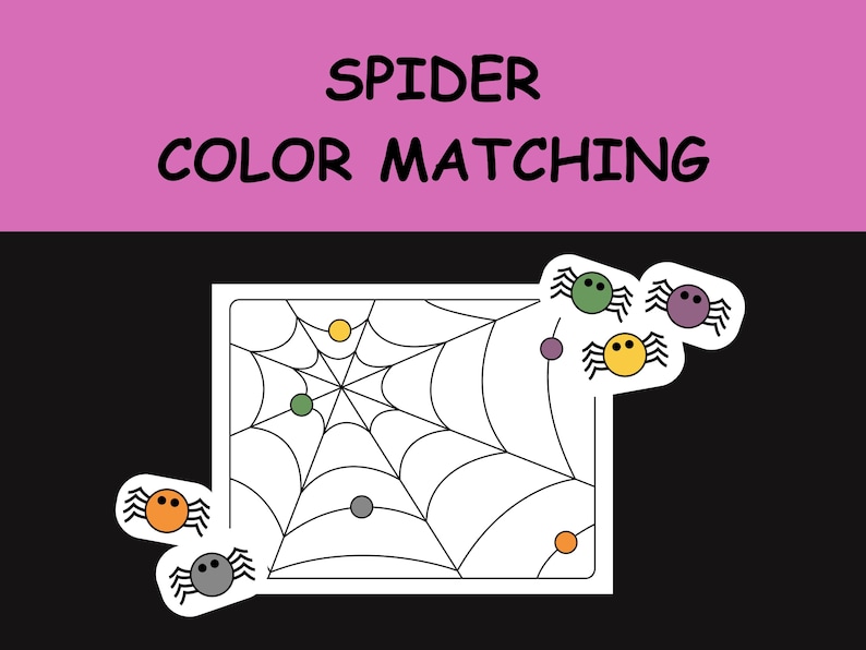 Halloween Color Match Activity - Printable Spiderweb Activity for ...
