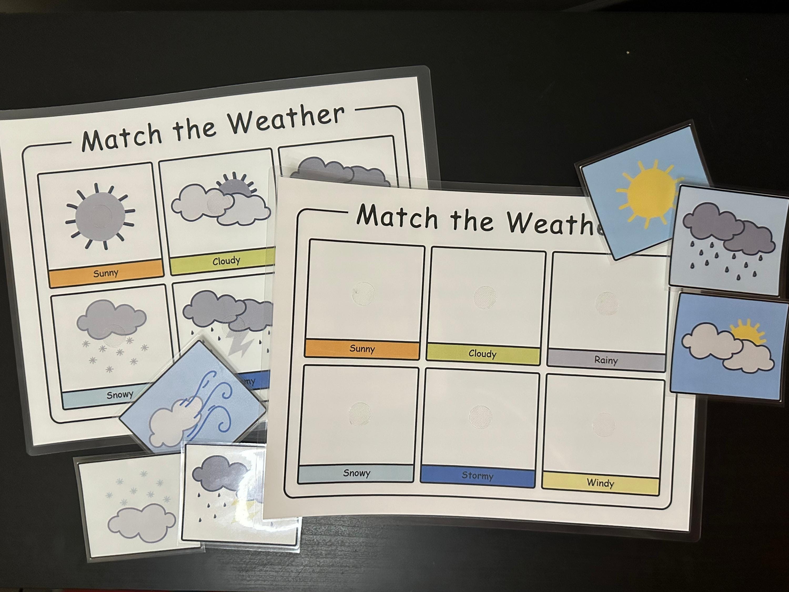 Weather Matching - Printable Busy Book Activity for Preschool ...