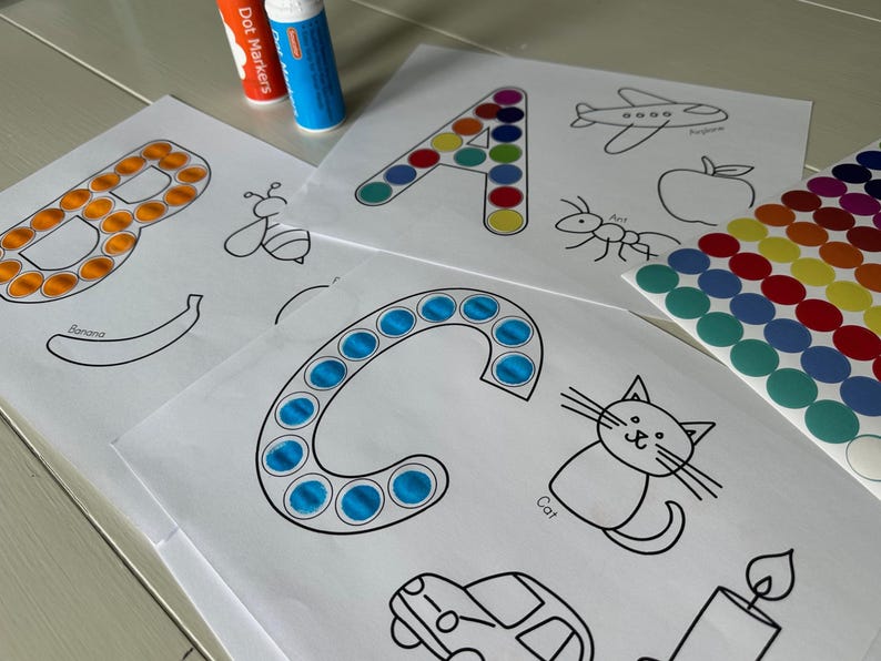Alphabet Dot Sticker Art Activity - Dot Markers - Preschool Homeschool ...
