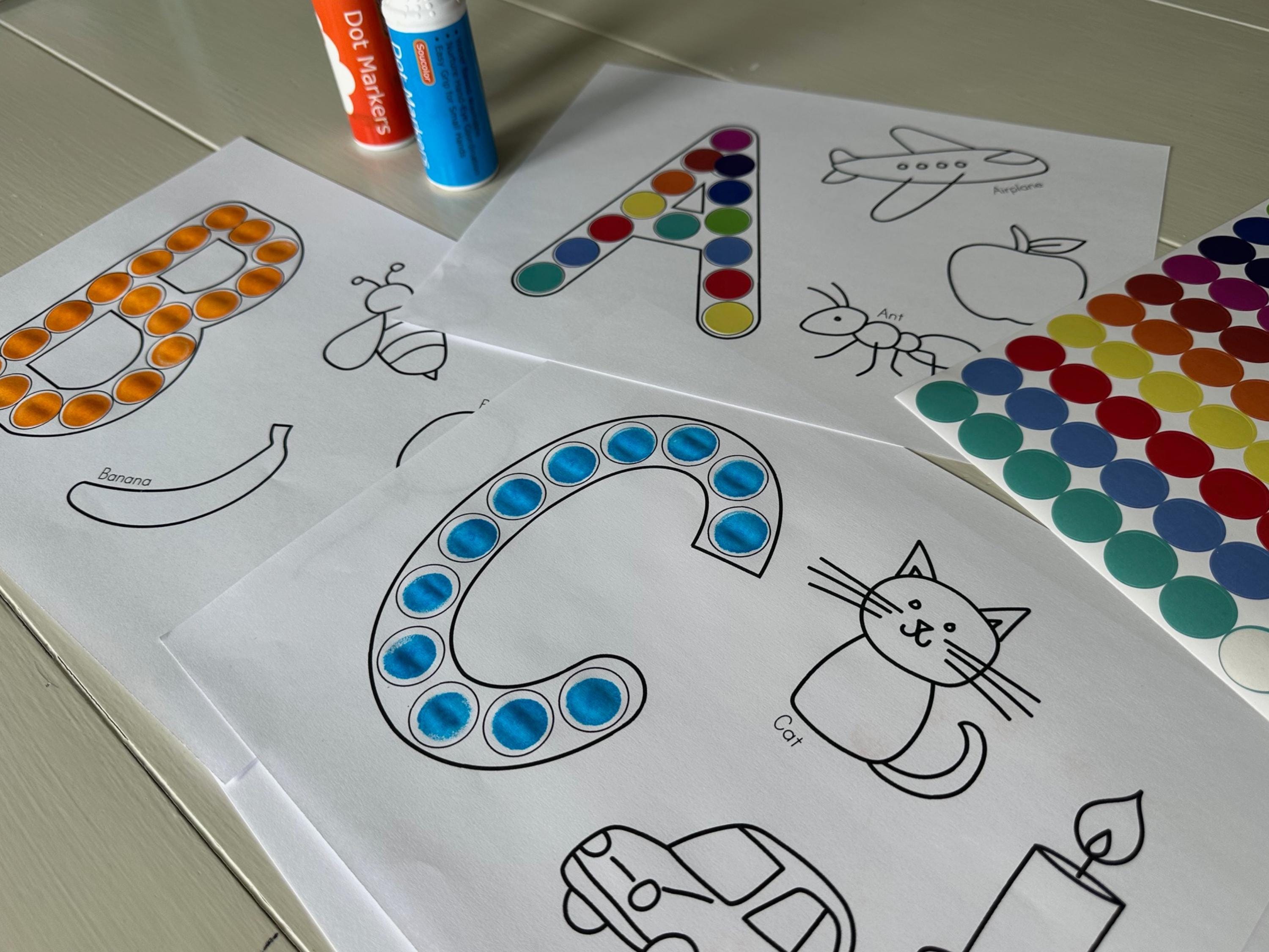 Alphabet Dot Sticker Art Activity - Dot Markers - Preschool Homeschool ...