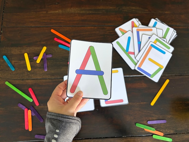 Alphabet Craft Stick Activity Cards - Montessori Learning - Popsicle ...