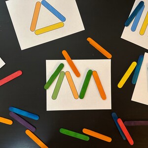 Popsicle Stick Shapes and Patterns Activity Game for Toddlers ...
