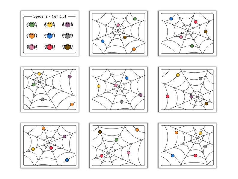 Halloween Color Match Activity - Printable Spiderweb Activity for ...