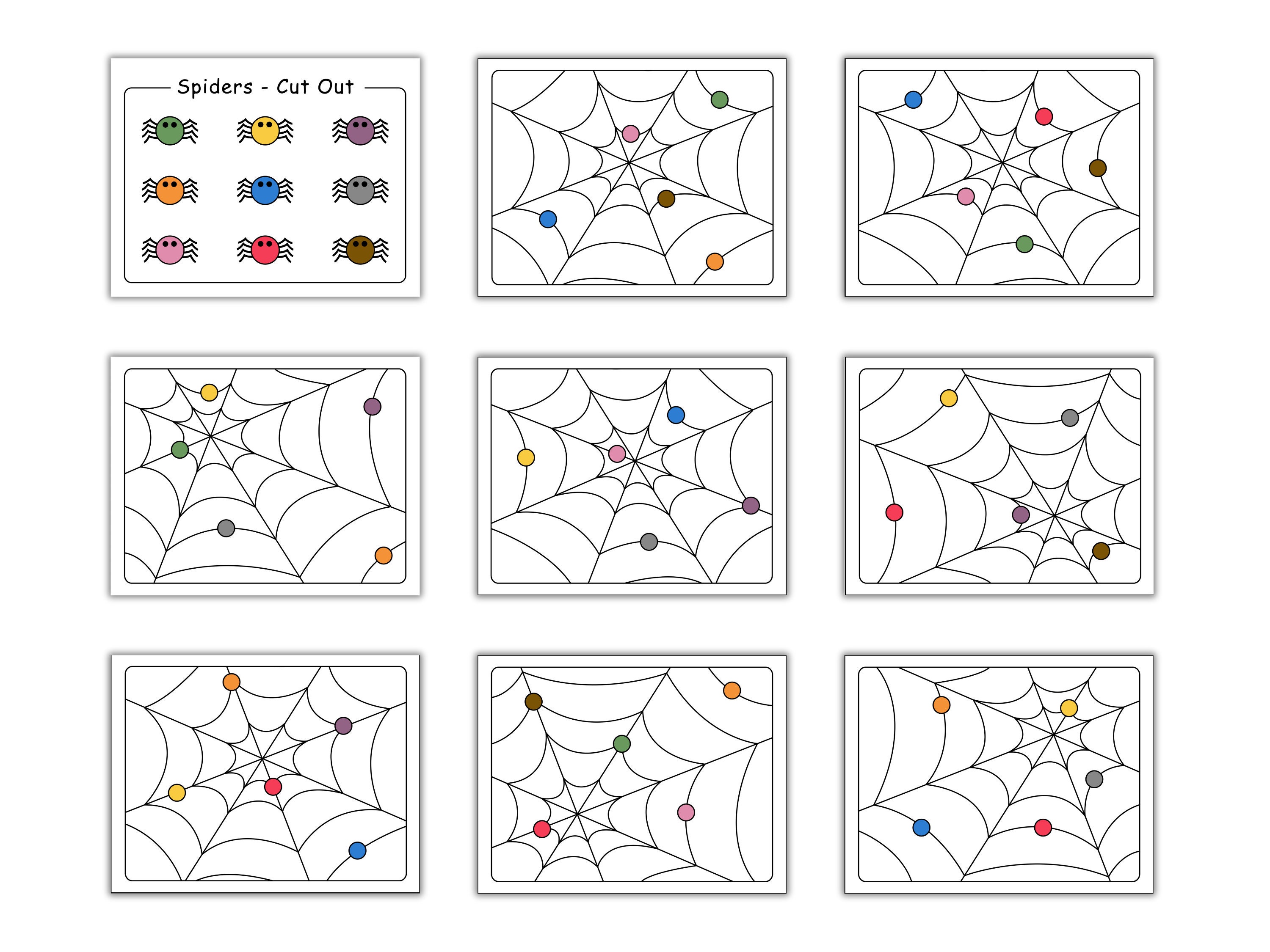 Halloween Color Match Activity - Printable Spiderweb Activity for ...