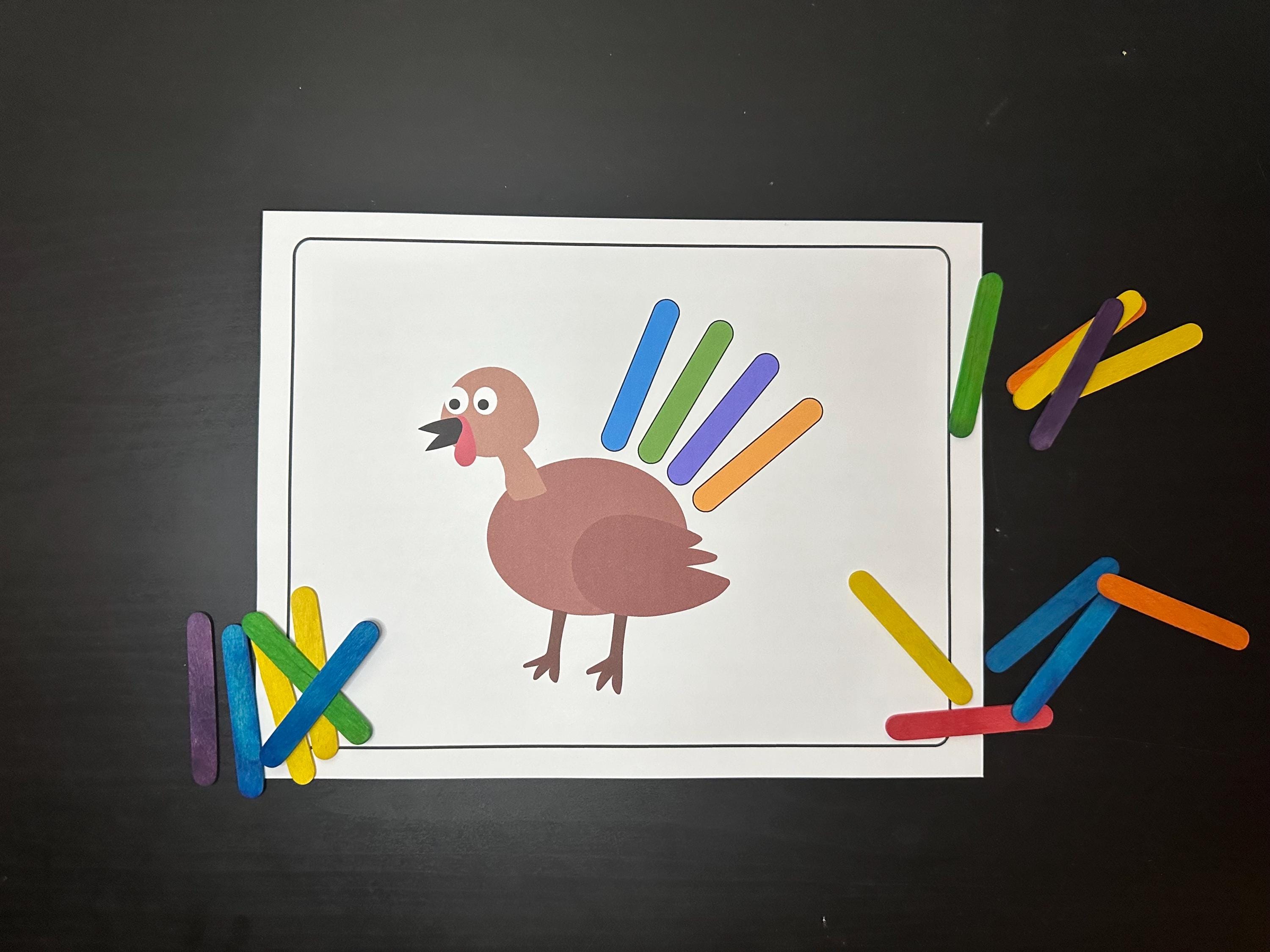 Turkey Popsicle Stick Activity - Thanksgiving - Fall Activity for Kids ...
