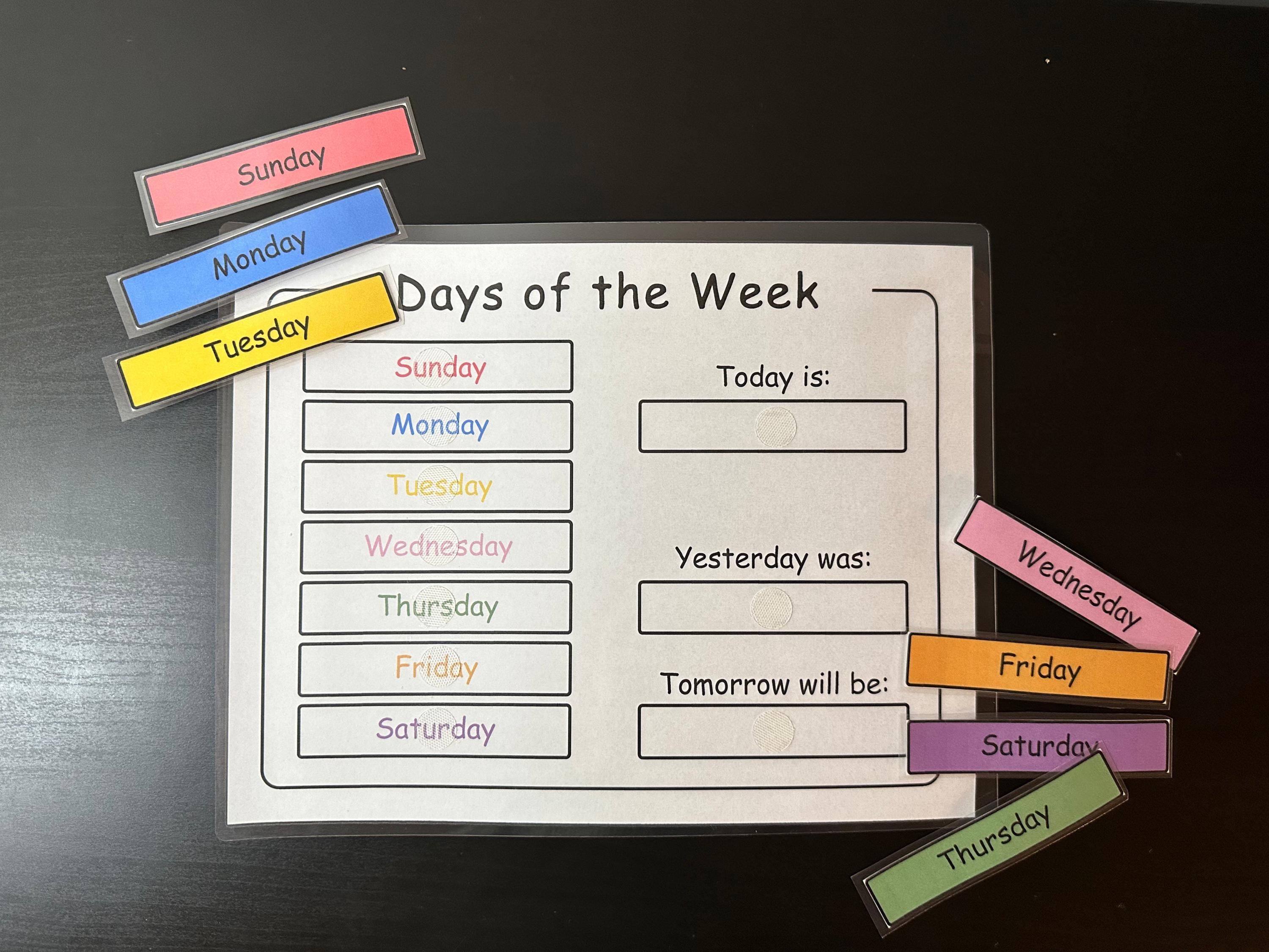Days of the Week Printable Calendar Activity for Preschool ...