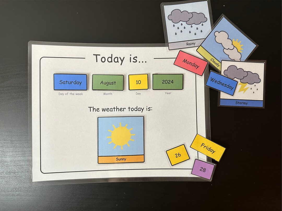 Today Is... Calendar for Circle Time, Preschool, Homeschool - Days of ...