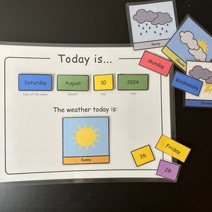 Today Is... Calendar for Circle Time, Preschool, Homeschool - Days of ...