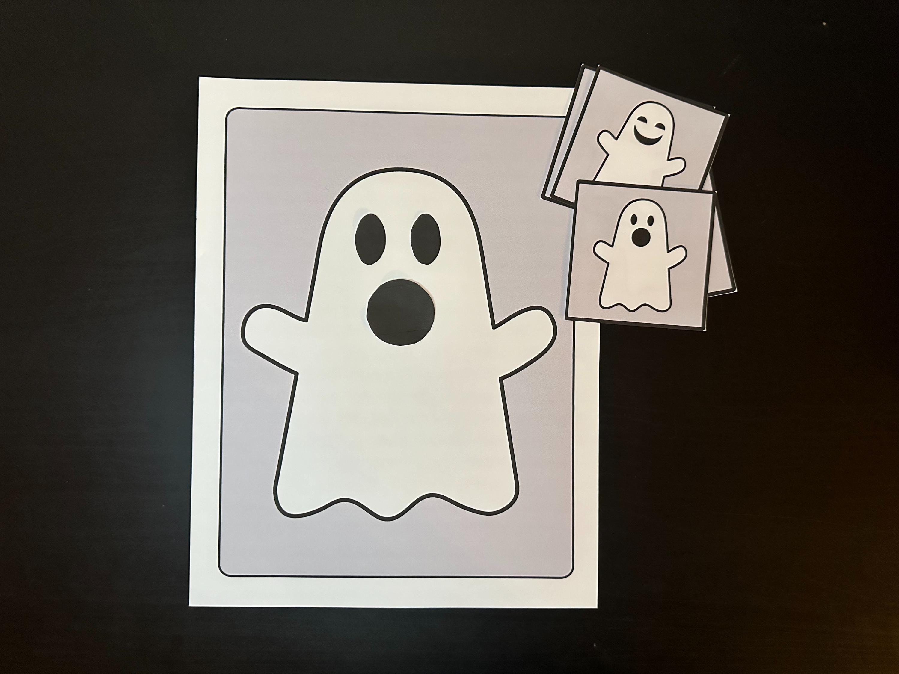 Halloween Shapes Activity - Printable Ghost Face Emotions - Shapes for ...