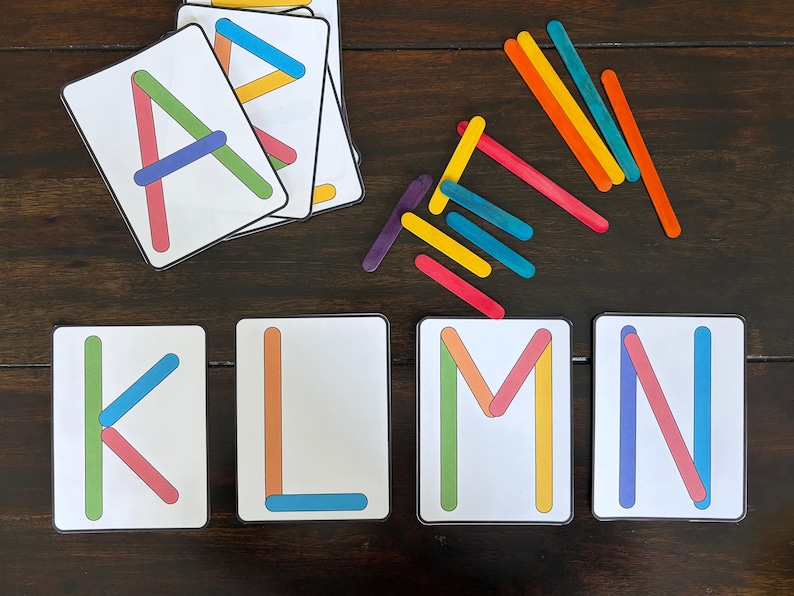 Alphabet Craft Stick Activity Cards - Montessori Learning - Popsicle ...