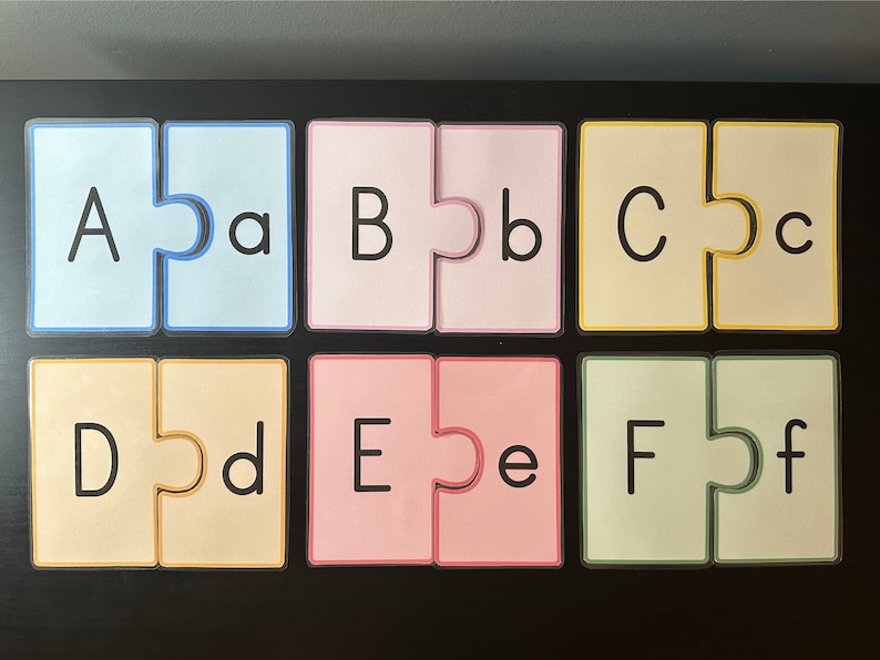 Letter Matching Puzzle Pieces Game Learn the Alphabet Activity for ...