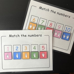 Number Matching Puzzle - Count 1 to 10 Preschool Homeschool or ...
