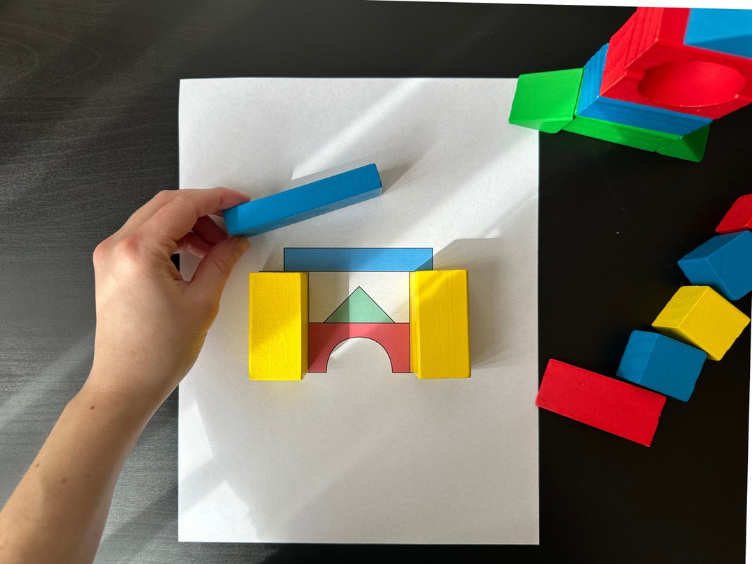 Wooden Block Matching Puzzle - Building Blocks - Patterns, Shapes ...