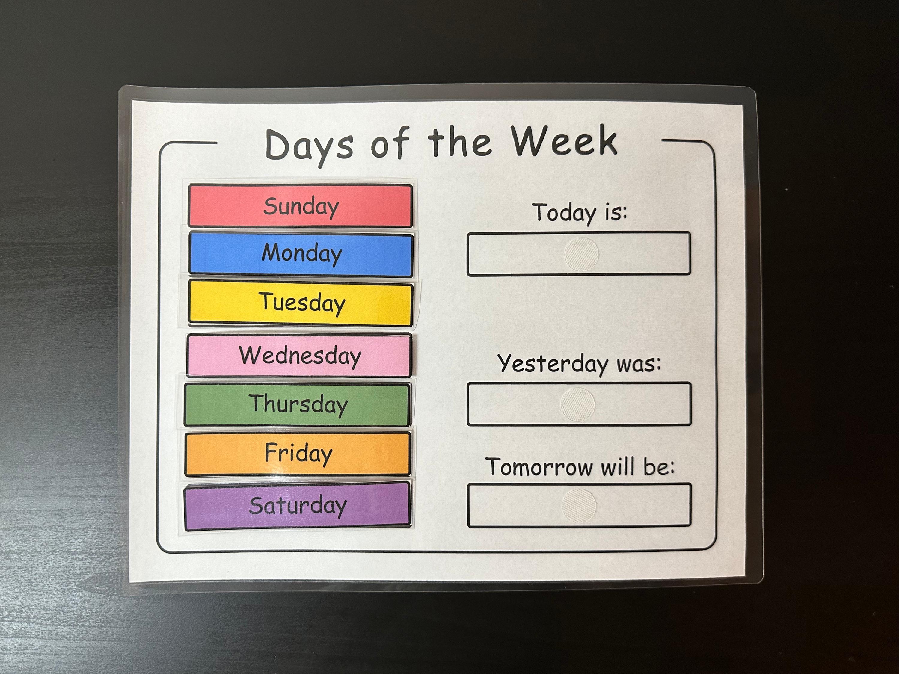 Days of the Week Printable Calendar Activity for Preschool ...