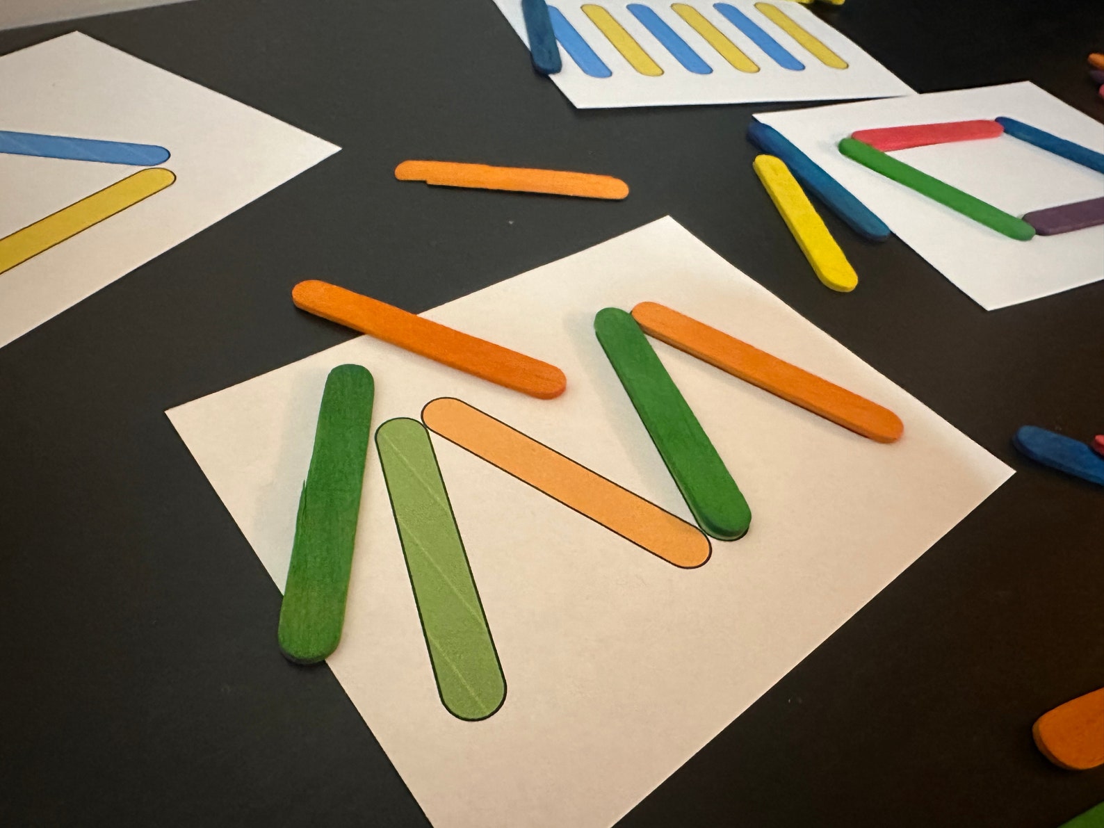 Popsicle Stick Shapes and Patterns Activity Game for Toddlers ...