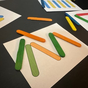 Popsicle Stick Shapes and Patterns Activity Game for Toddlers ...