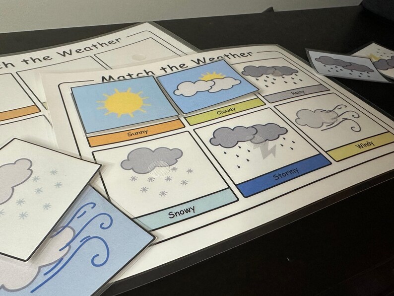 Weather Matching - Printable Busy Book Activity for Preschool ...