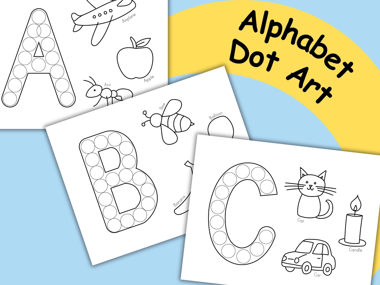 Alphabet Dot Sticker Art Activity - Dot Markers - Preschool Homeschool ...