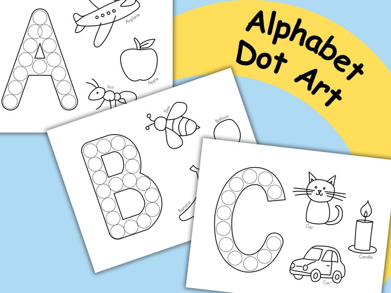 Alphabet Dot Sticker Art Activity - Dot Markers - Preschool Homeschool ...