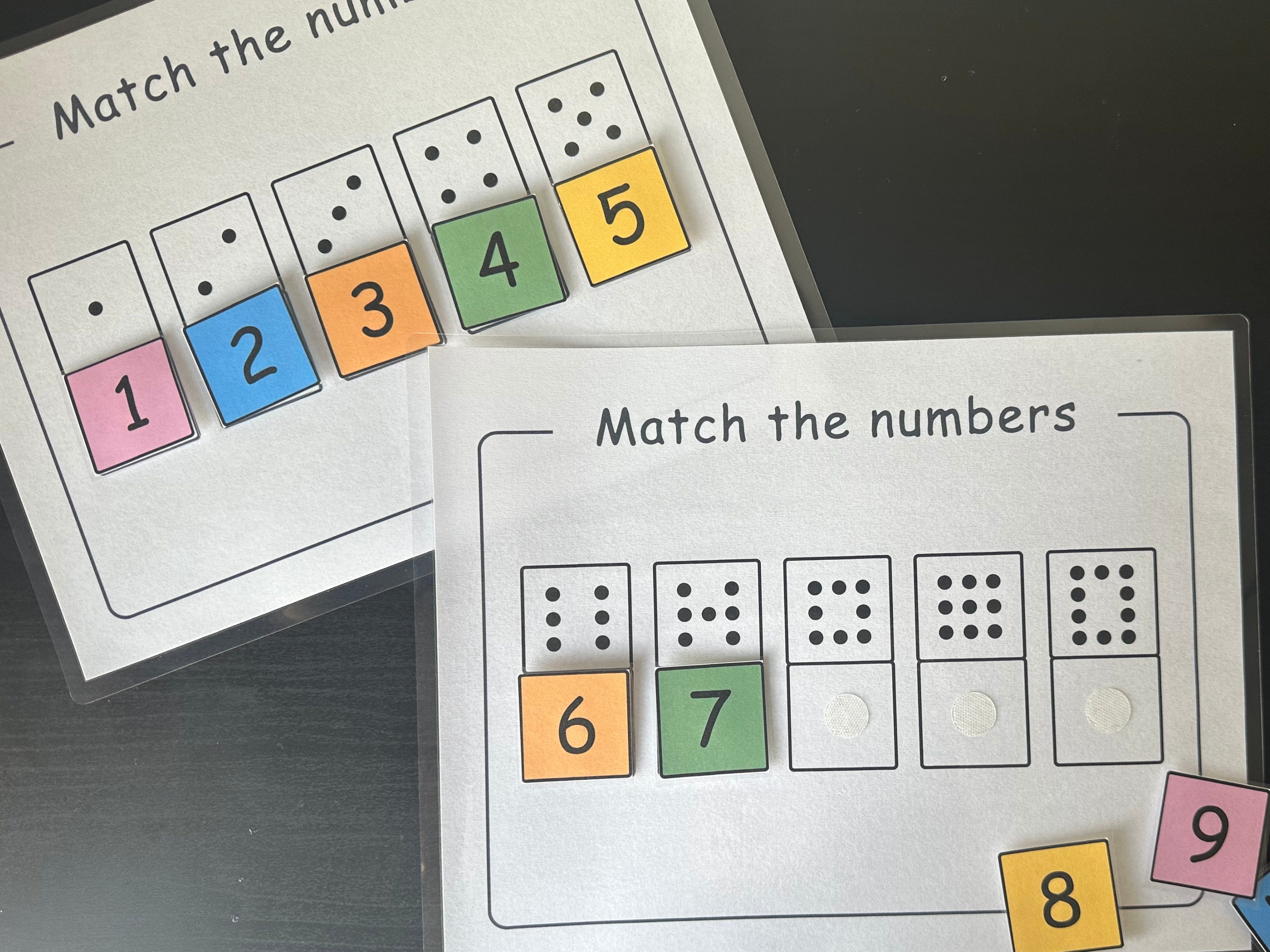 Number Matching Puzzle - Learn to Count Preschool Homeschool or ...