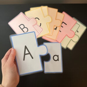 Letter Matching Puzzle Pieces Game - Learn the Alphabet Activity for ...