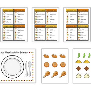 Build a Meal - Thanksgiving - Fall Activity - Toddlers Printable Lesson ...
