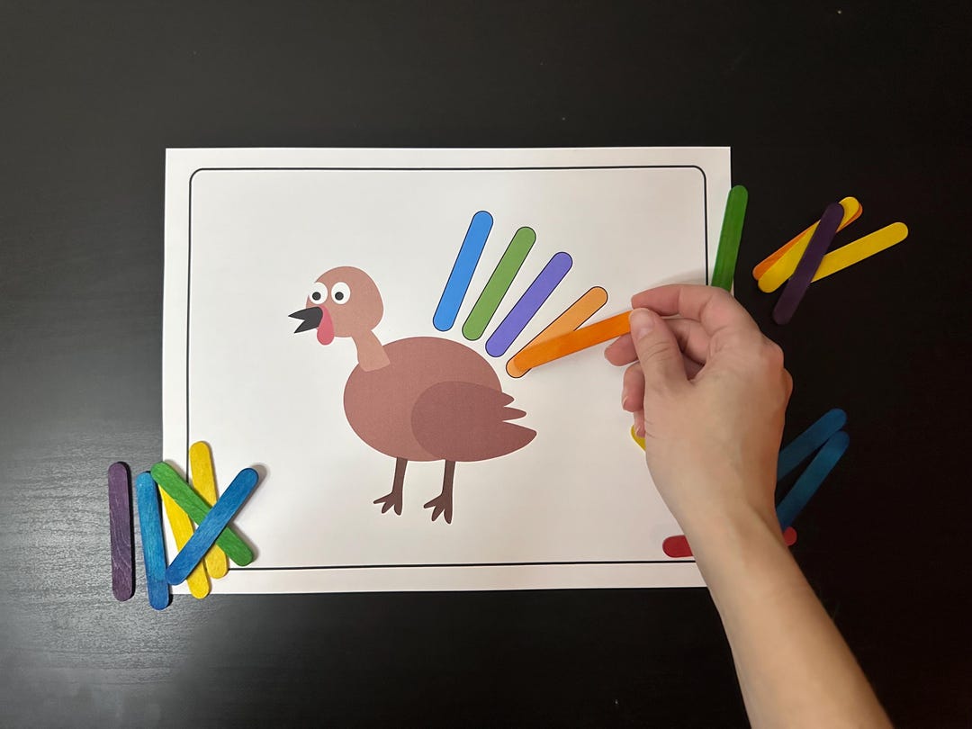 Turkey Popsicle Stick Activity - Thanksgiving - Fall Activity for Kids ...